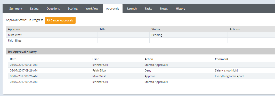 Job Requisition Approval