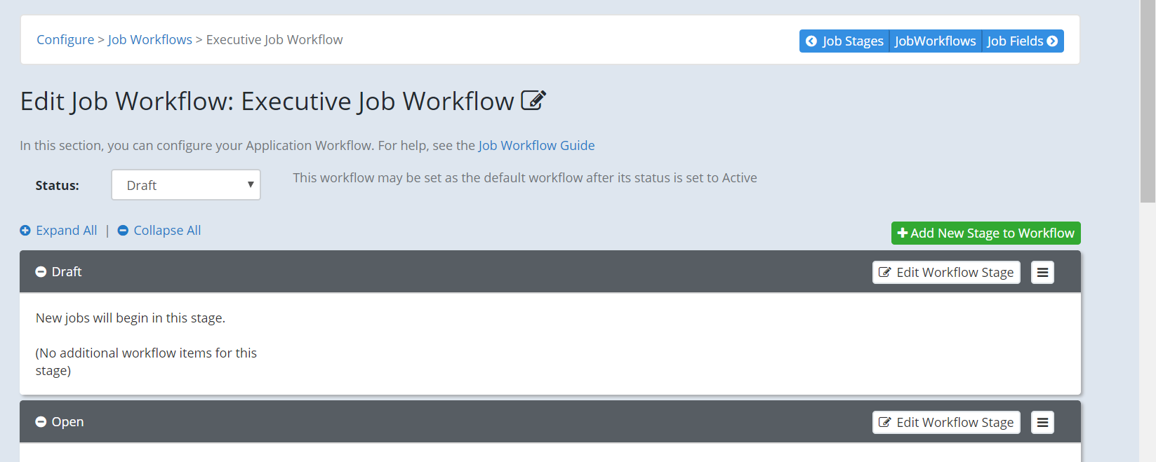 Configure - Job Workflow