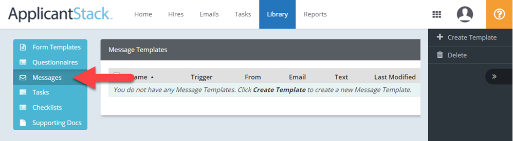 Library Tab in ApplicantStack Onboard