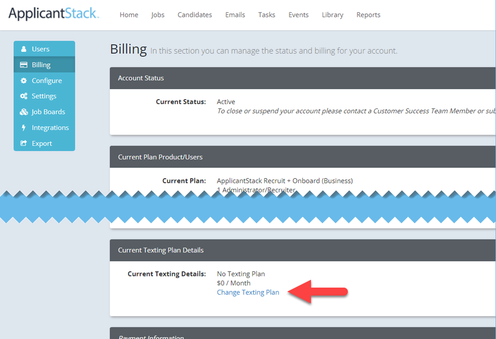 Activate Texting for ApplicantStack