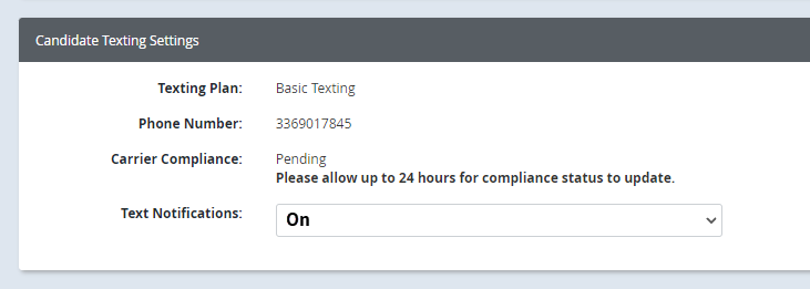 Activate Texting for ApplicantStack