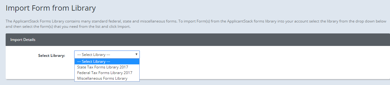 Update State and Federal Forms in ApplicantStack