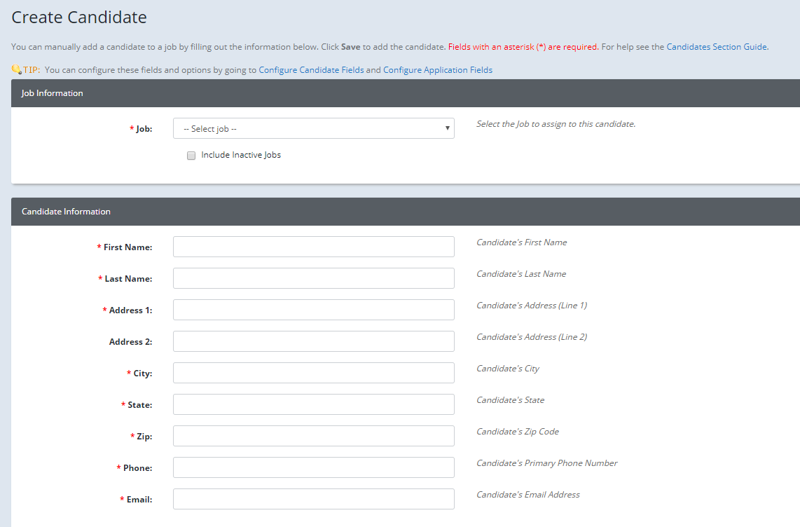 Candidates Tab