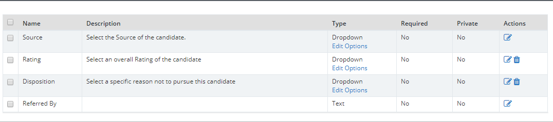 Configure - Application Fields