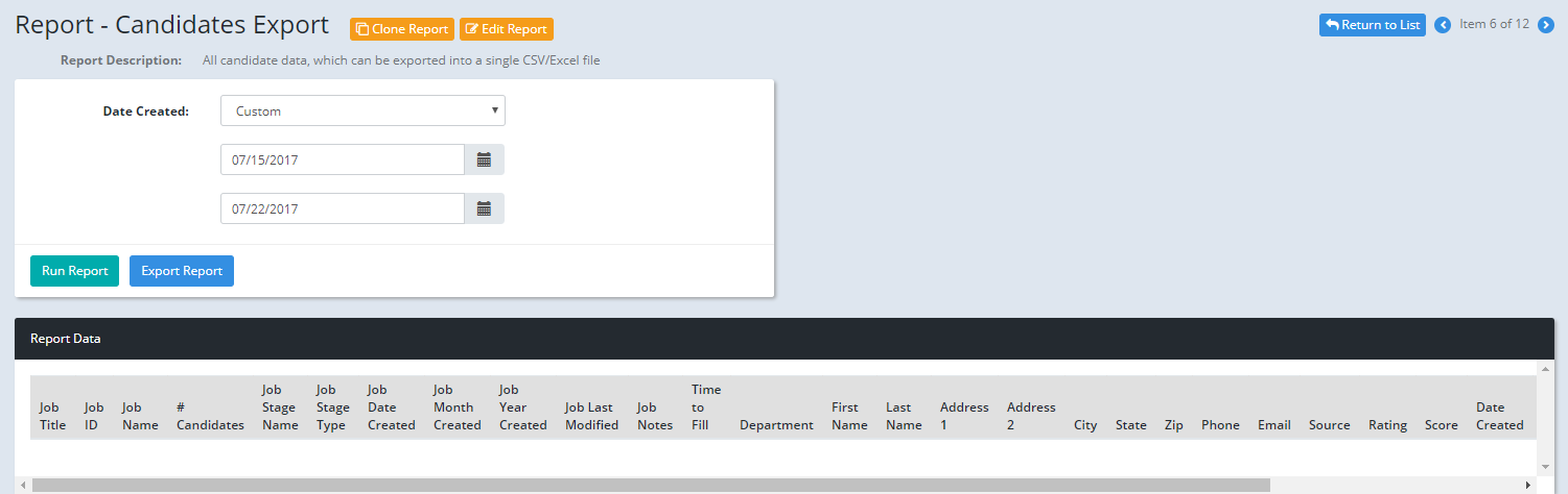 Reports Tab