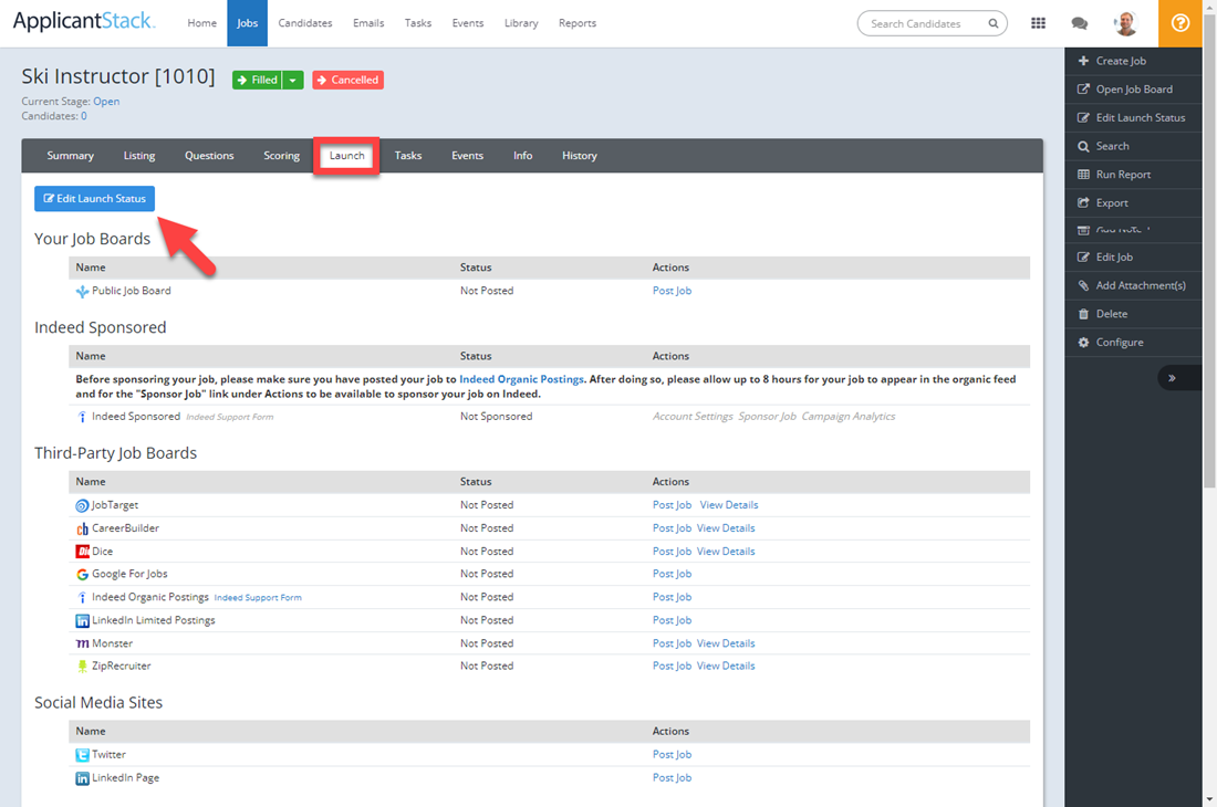 Create and Launch a Job