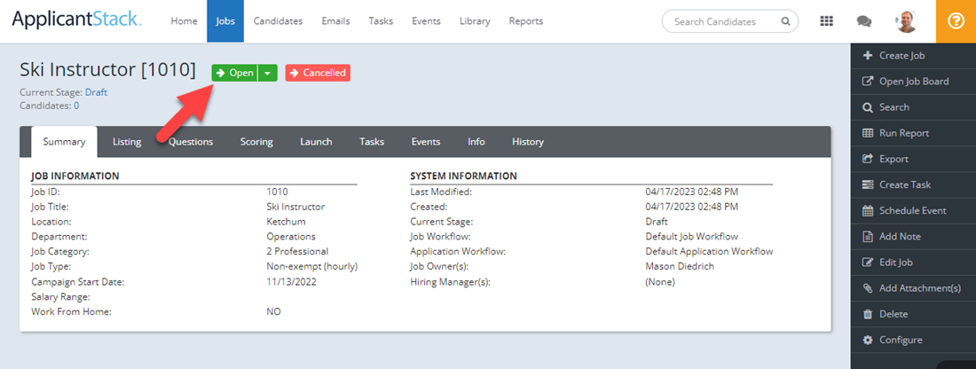 Create and Launch a Job